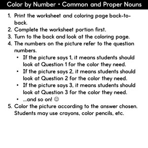 Color by Number Grammar - Common and Proper Nouns - No Prep Printables ...