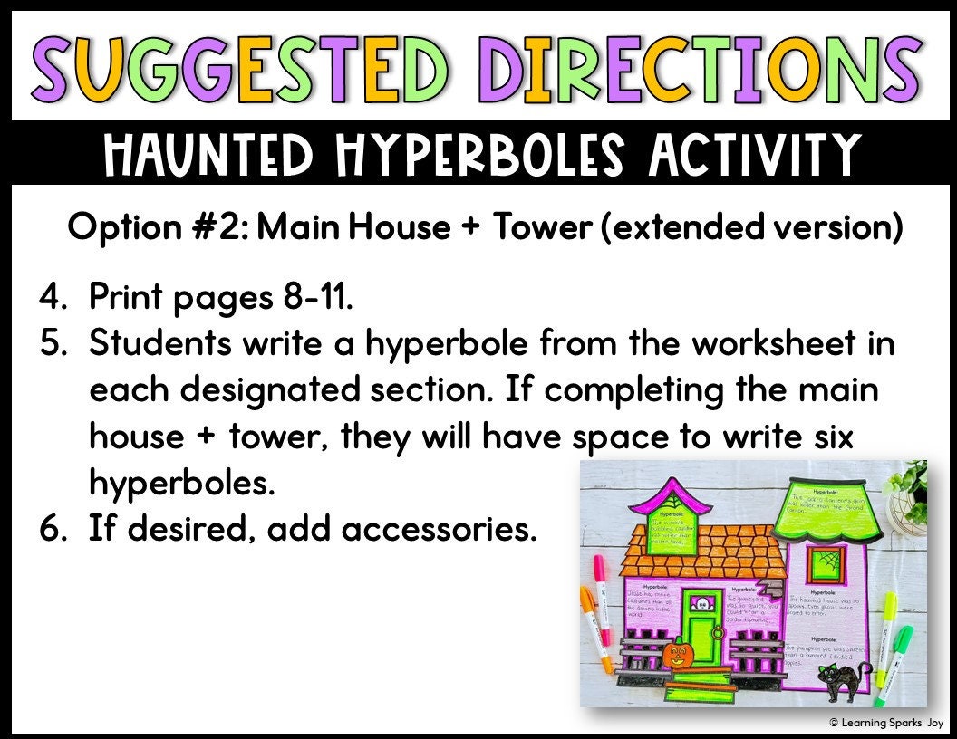 Haunted House Craft | Hyperbole Worksheets | Halloween Figurative ...