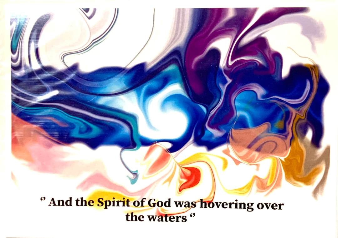 And the Spirit of God Was Hovering Over the Waters, Matted Print 8 X 10 , Original Hand Drawn ...