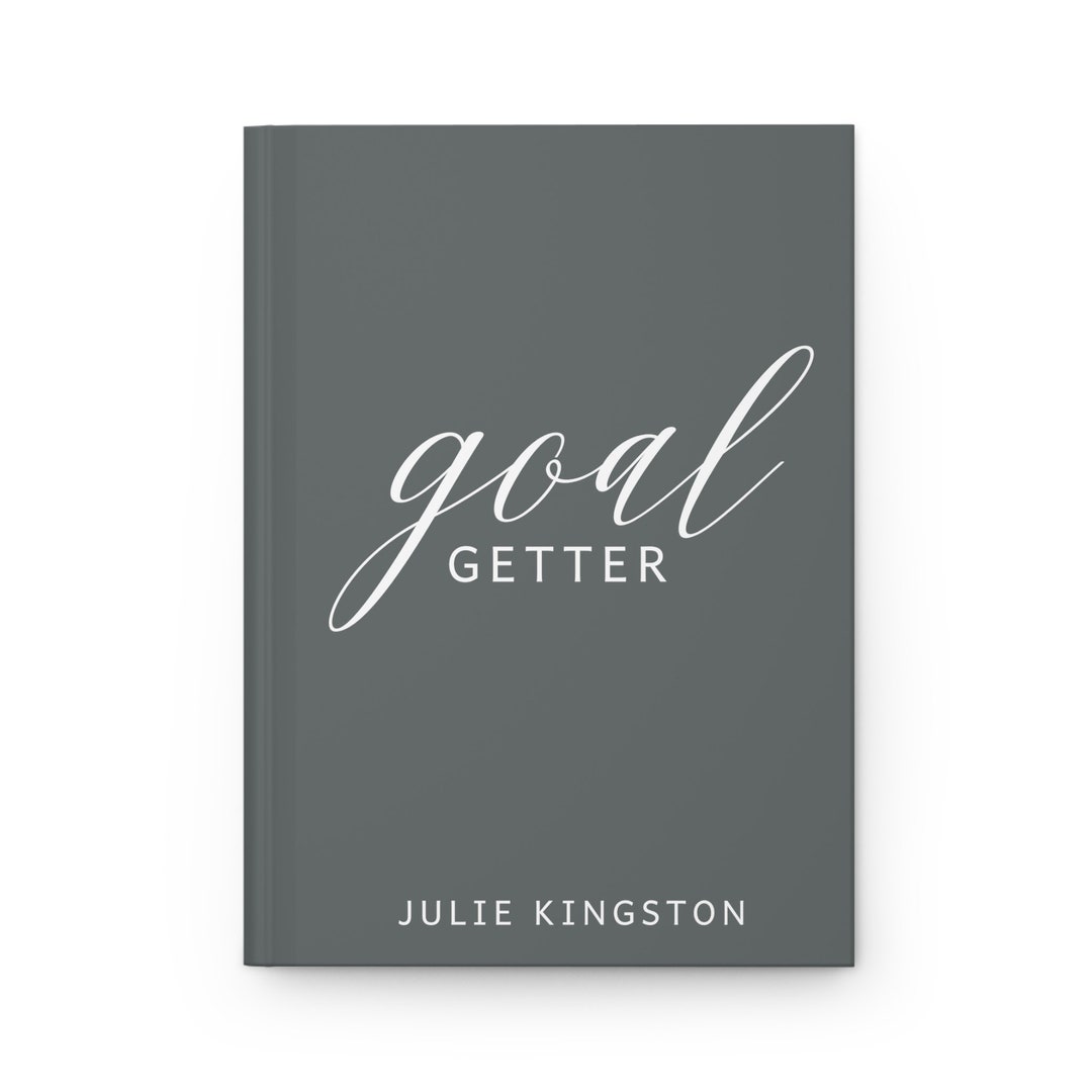 Personalized Goal Journal | Hardcover Gray Matte Notebook | Ruled Line ...