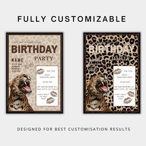 Editable Leopard Print Birthday Card Template | Printable Birthday Card ...