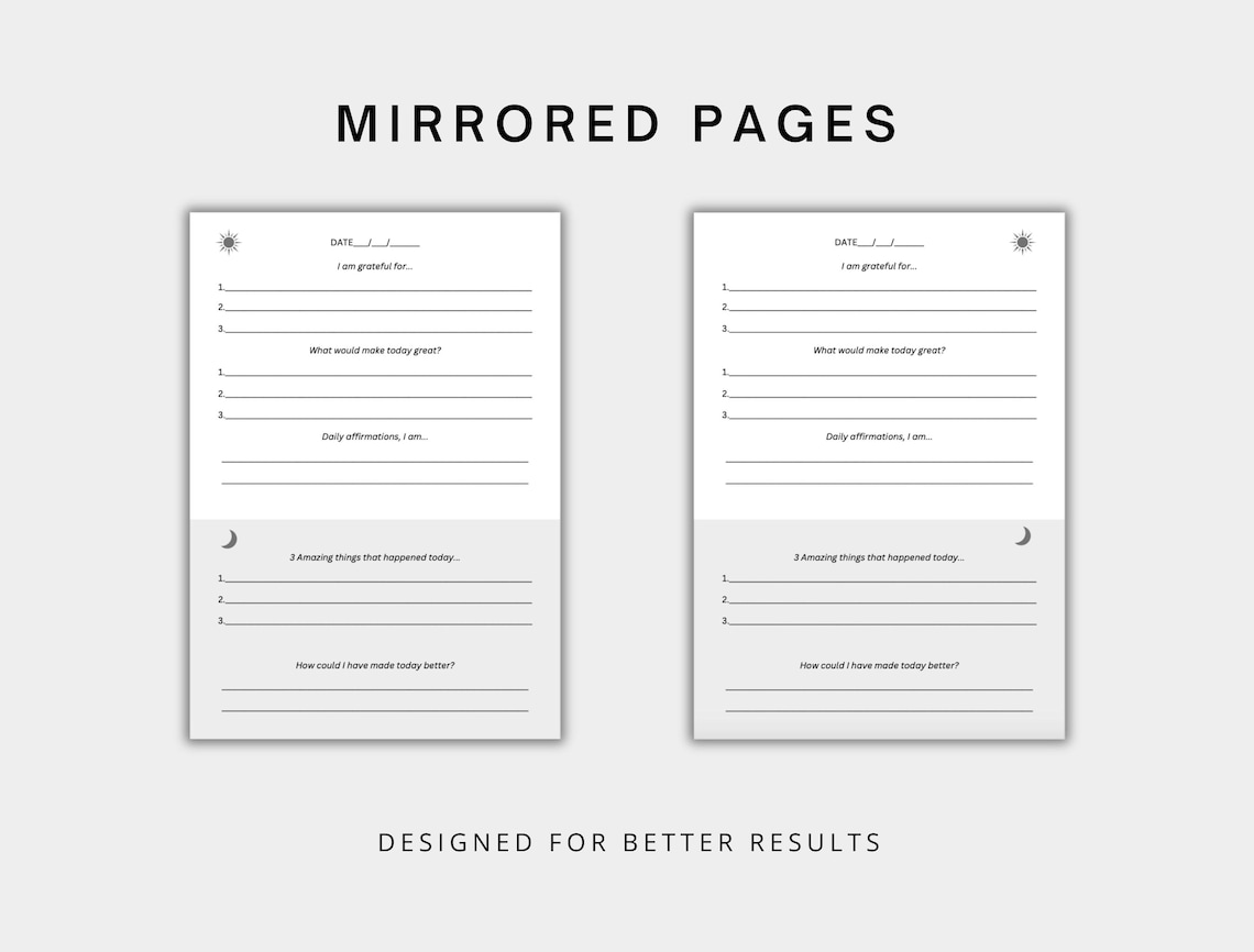 5 Minutes Journal | Minimalist | Printable Gratitude Journal | Self ...