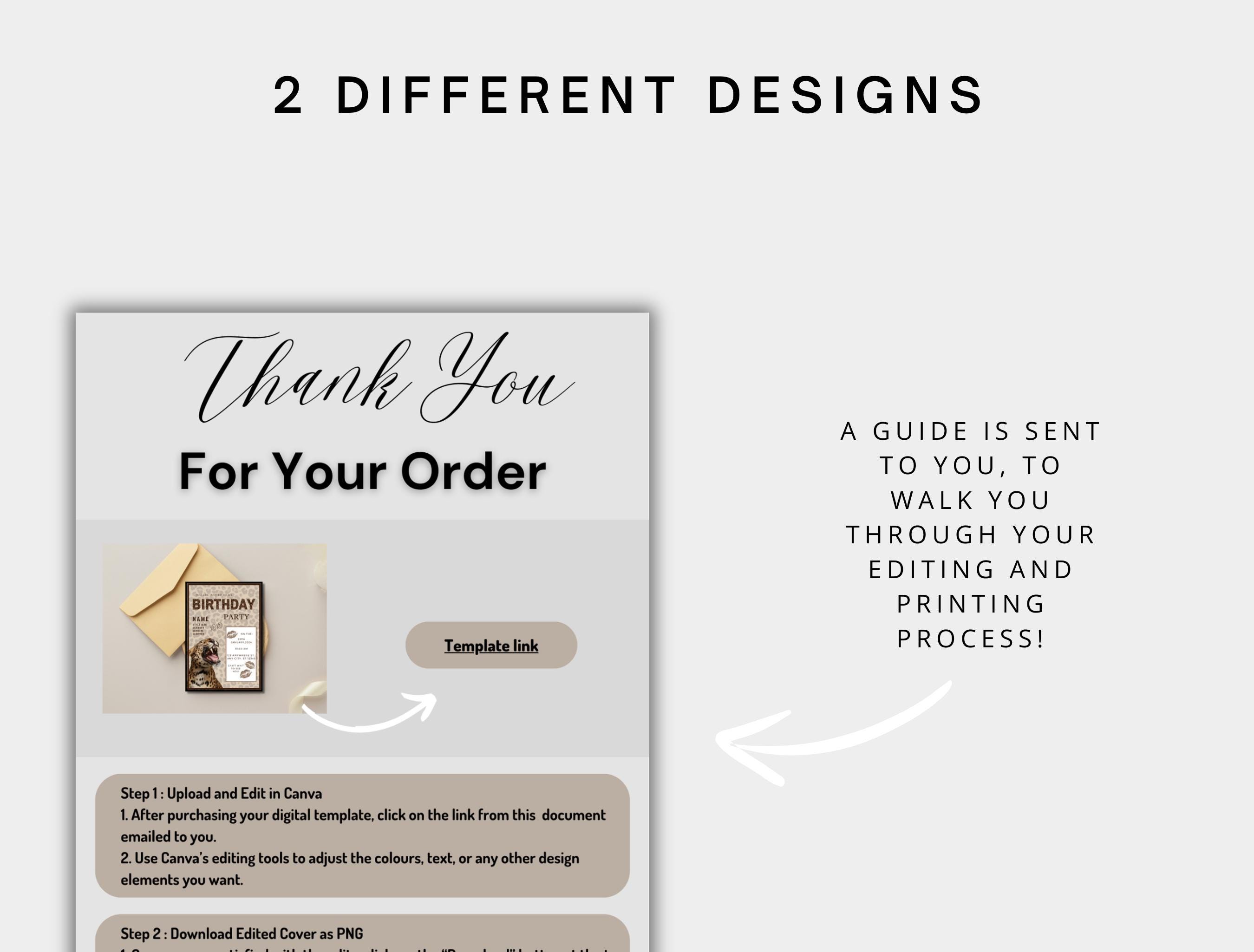 Editable Leopard Print Birthday Card Template | Printable Birthday Card ...