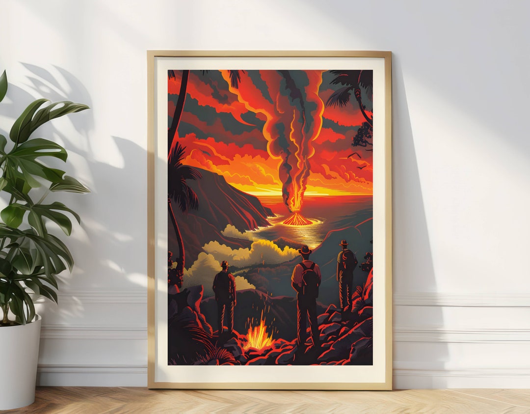 Hawaii Volcanoes National Park Printable Wall Art, Kīlauea Digital Art ...