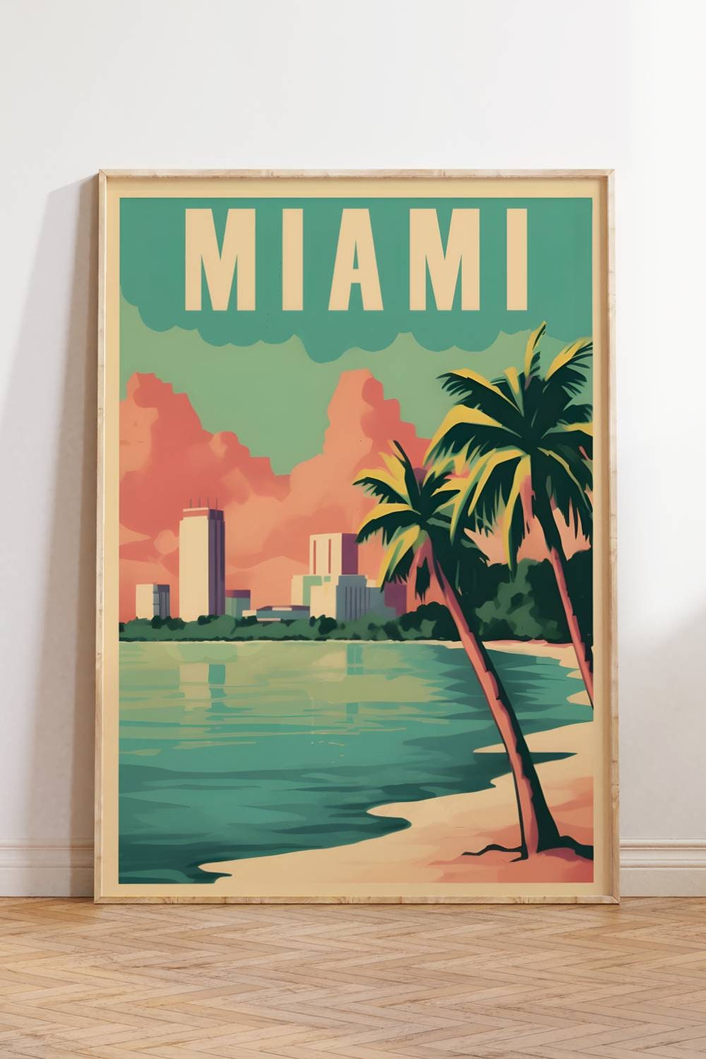Miami Vibes Digital Print, Miami Skyline Art Print, Miami Beach Digital ...