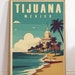 Tijuana Vintage Travel Poster, Tijuana Cityscape Digital Print, Mexican ...