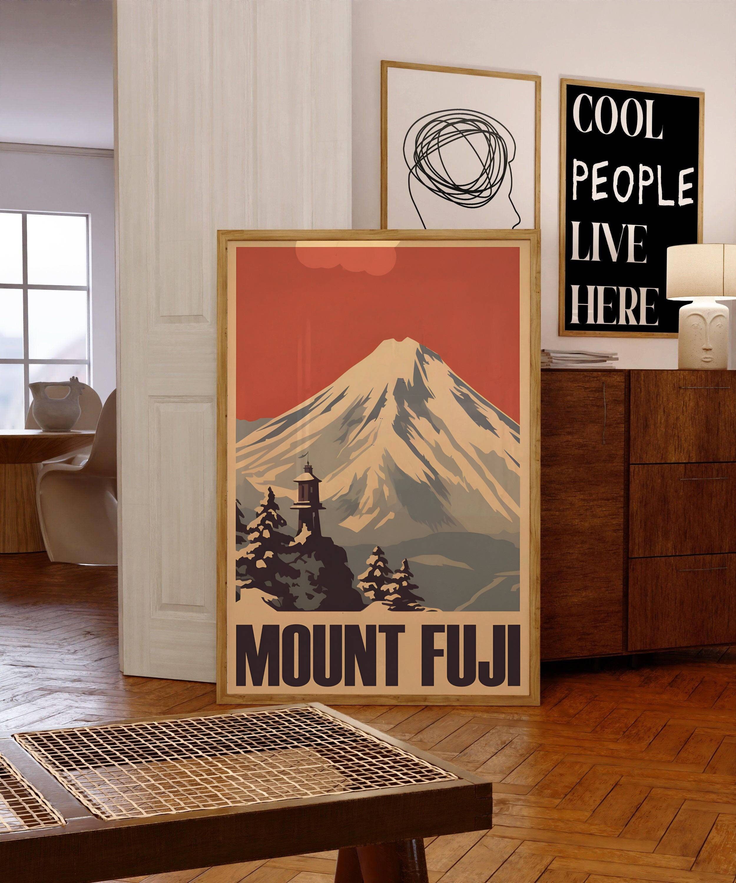 Mount Fuji Poster, Mount Fuji Travel Print, Majestic Mountain Digital ...