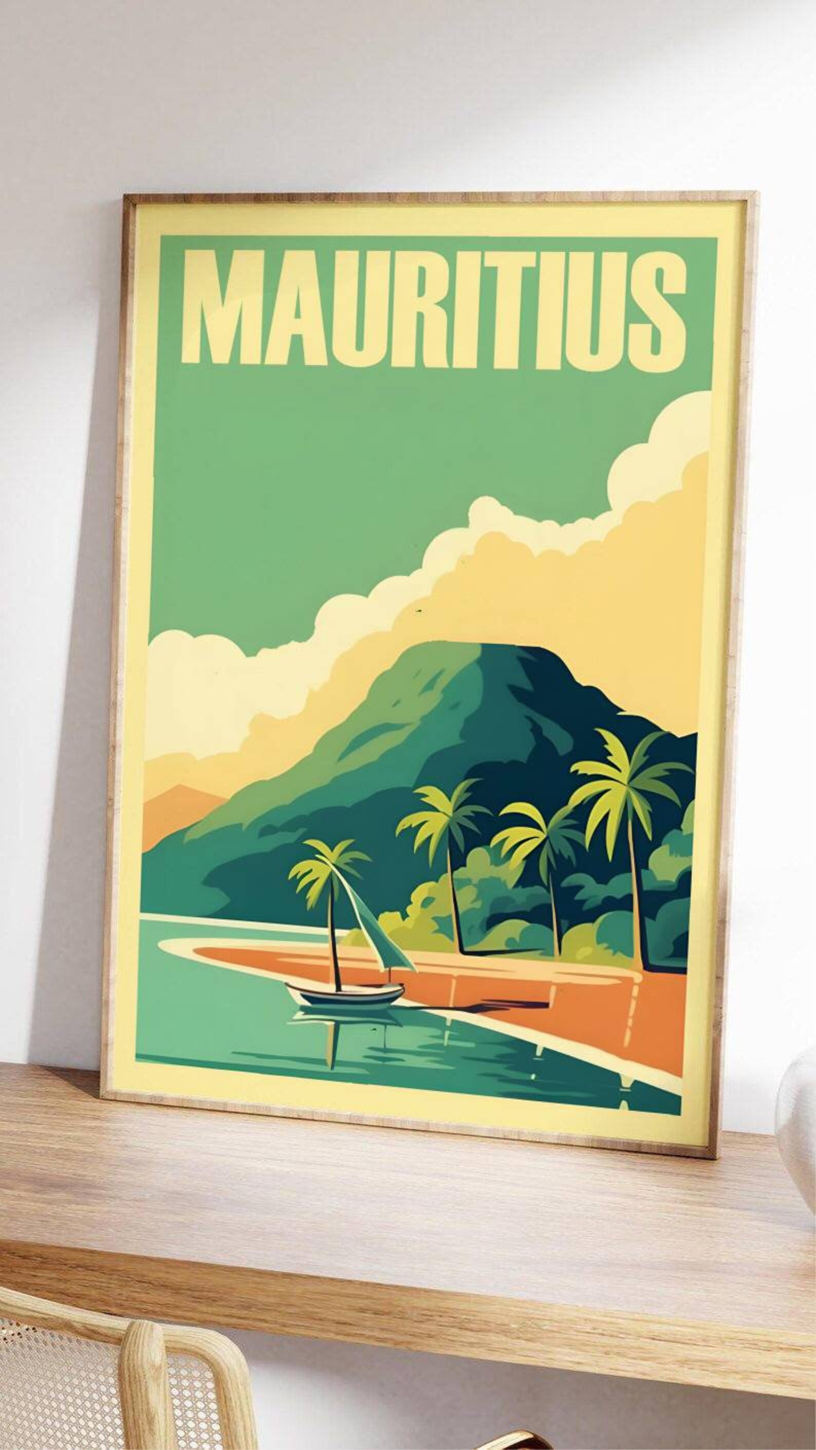 Mauritius Travel Poster, Mauritius Island Poster, Mauritius Landscape ...