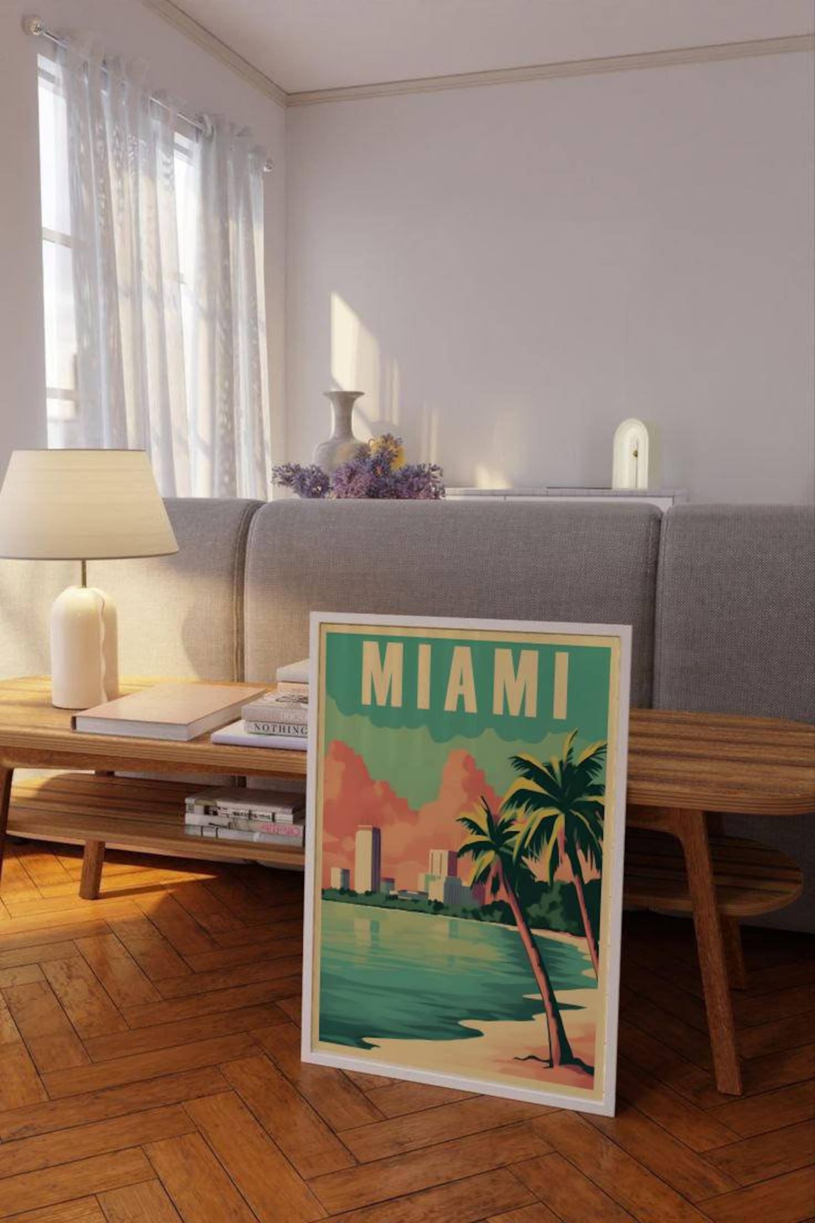 Miami Vibes Digital Print, Miami Skyline Art Print, Miami Beach Digital ...