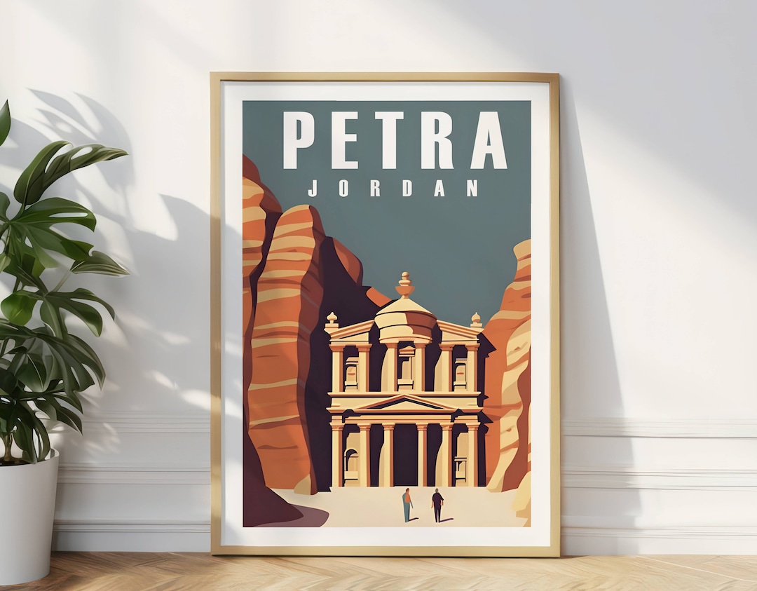 Petra Jordan Art Print, Petra Travel Poster, Jordan's Petra Digital Print, Petra Digital Art ...