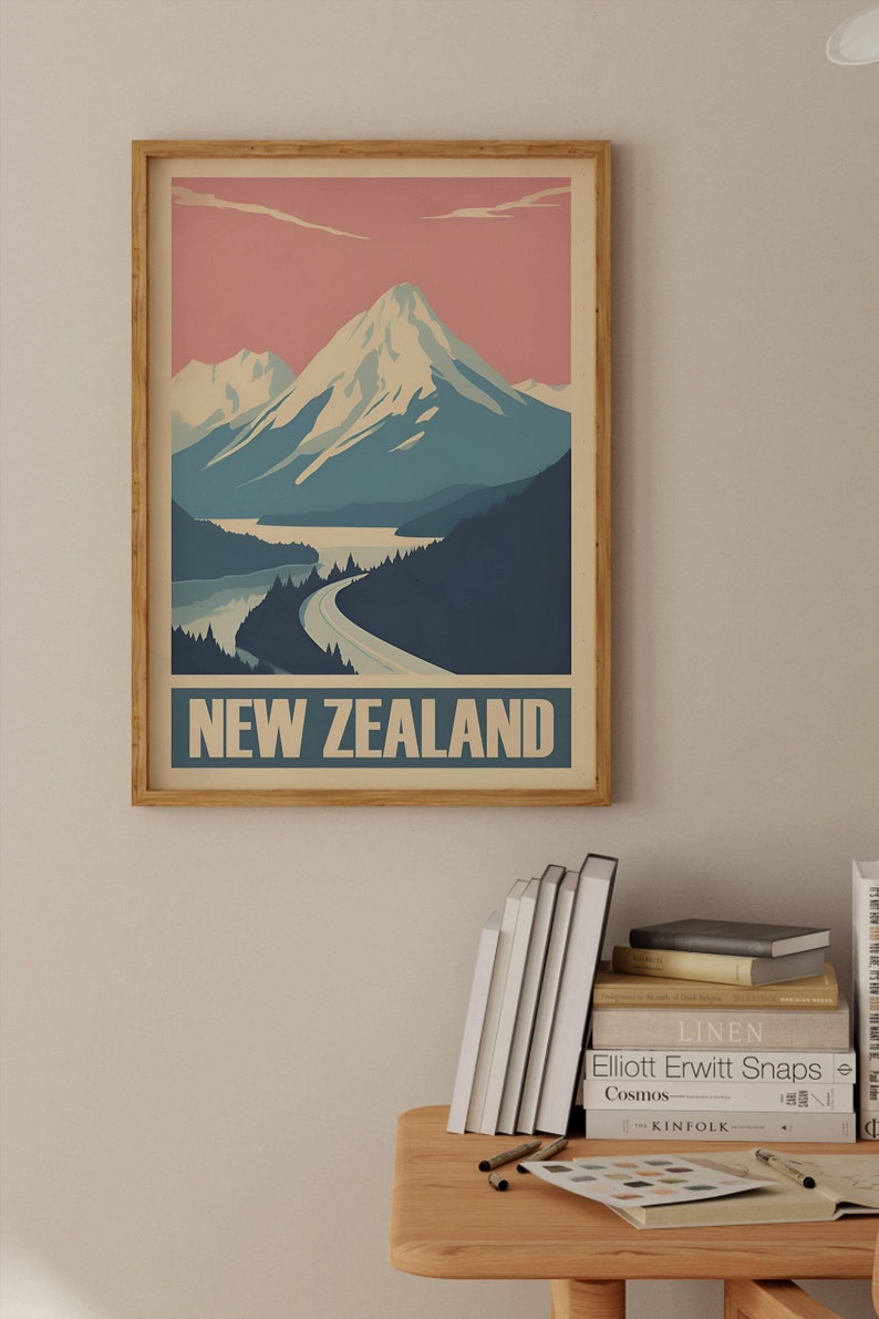 New Zealand Landscape Poster, New Zealand Digital Poster, New Zealand ...