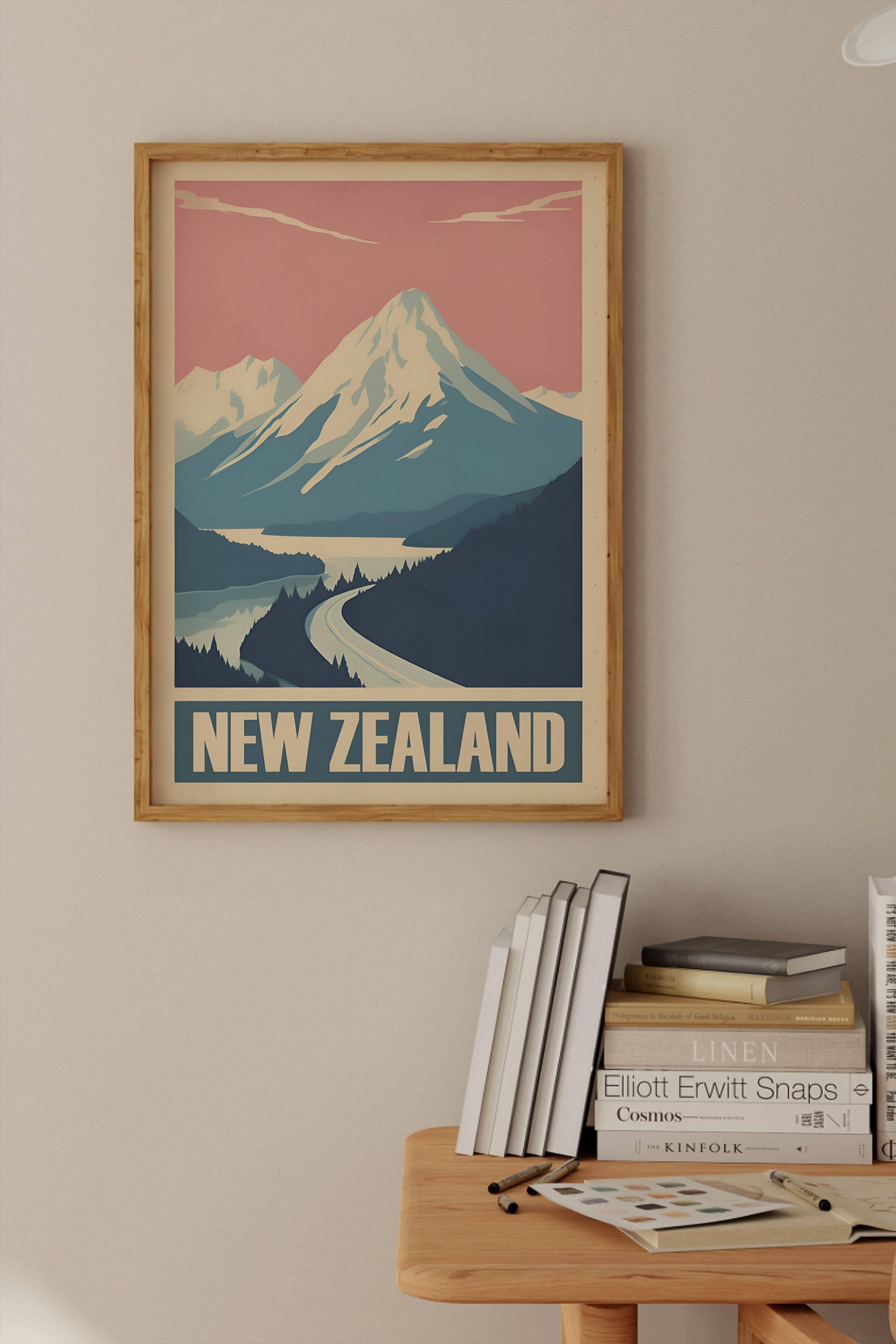 New Zealand Landscape Poster, New Zealand Digital Poster, New Zealand ...