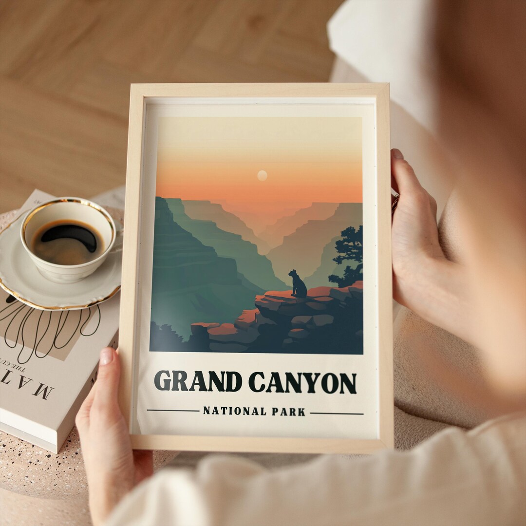 Grand Canyon Travel Poster Arizona Vintage Travel Print Grand Canyon ...