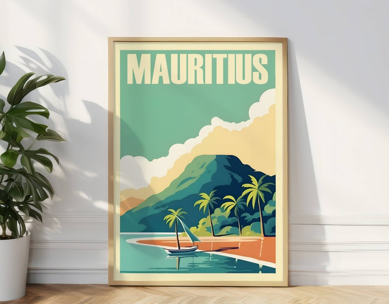 Mauritius Travel Poster, Mauritius Island Poster, Mauritius Landscape ...
