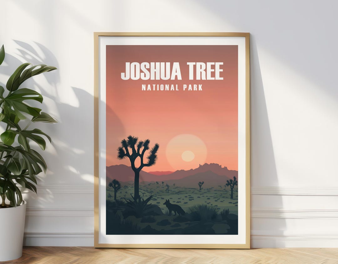 Joshua Tree Poster California Travel Print Joshua Tree National Park ...