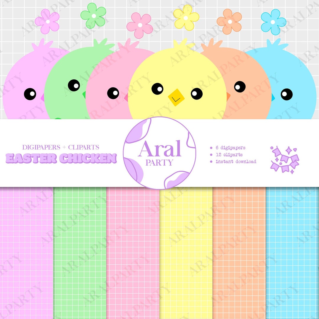 EASTER CHICKEN, Easter Digital Paper, Easter Clipart - Etsy
