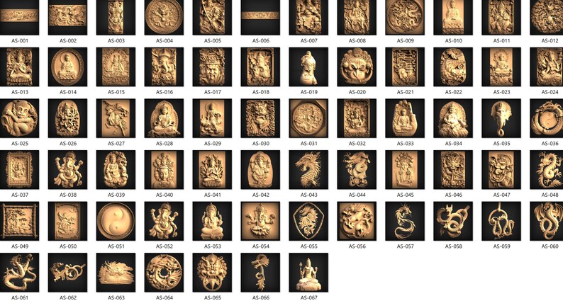 CNC Router STL Files Pack 67 Asian Culture Collection for CNC ...