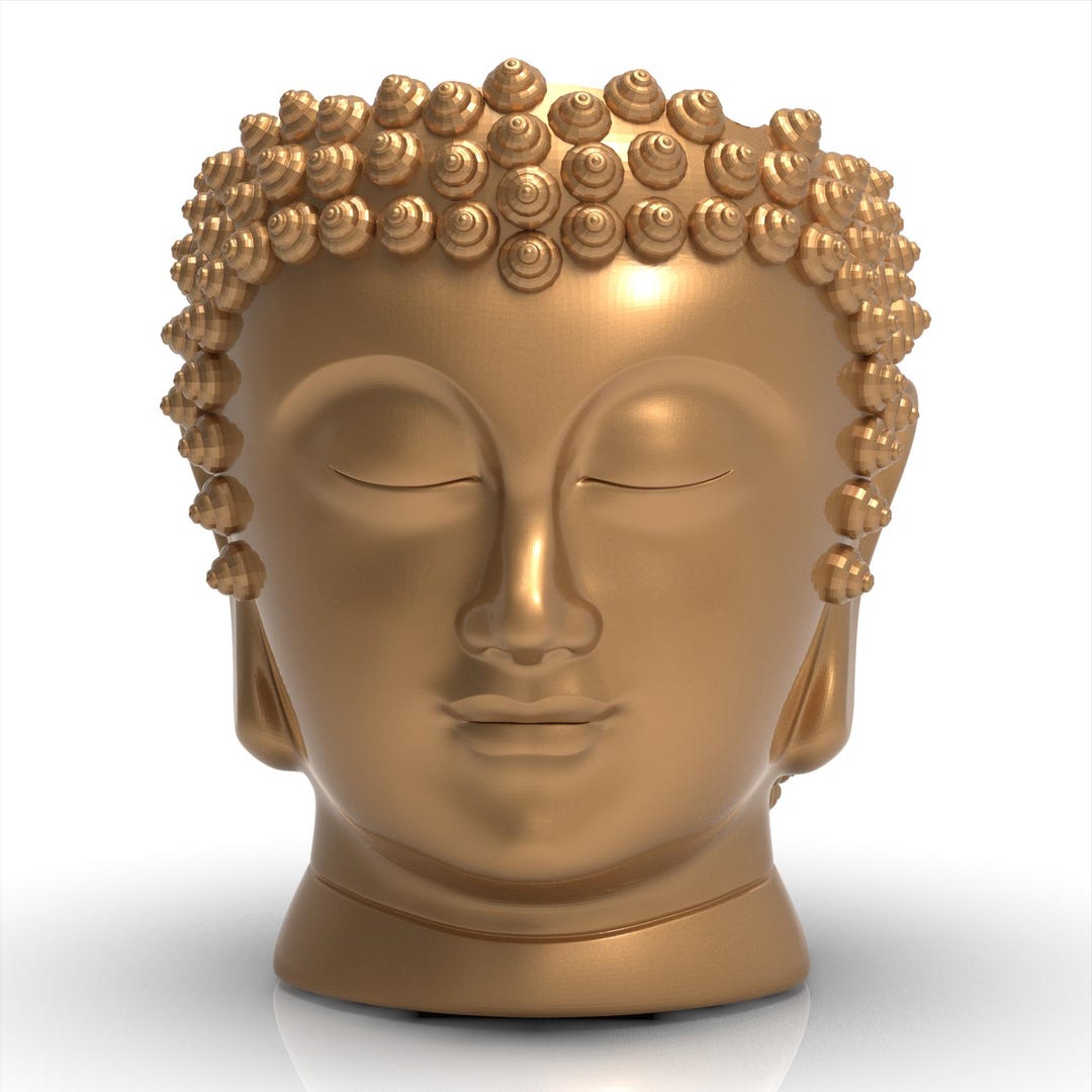 Thai Buddha Vase Planter Gold PLA 3d Printed Physical Print Figurine ...