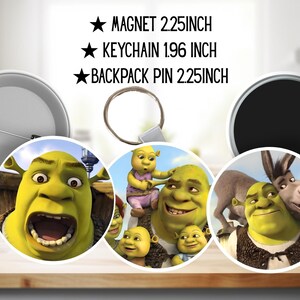Shrek, Fiona, Donkey, Disney Pack | PINS, KEYCHAIN, MAGNET - Etsy