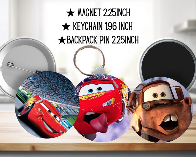 Cars, Lightning Mcqueen, Disney Pack | PINS, KEYCHAIN, MAGNET - Etsy