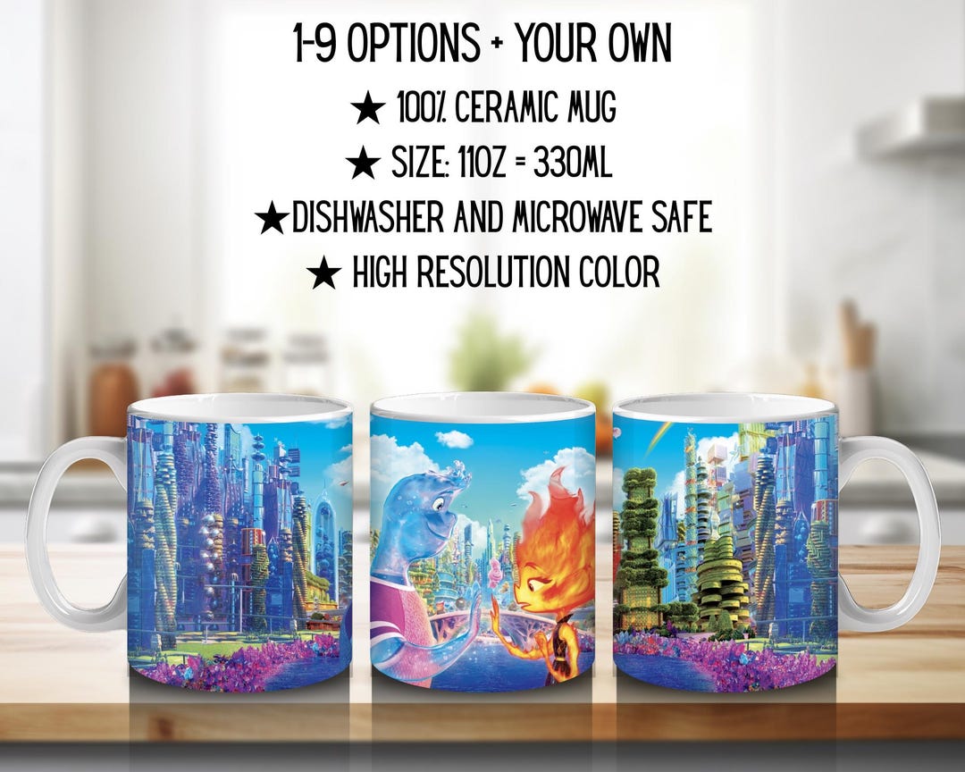 Elemental, Disney Pack, Ember Lumen, Gale, Lake | 100% CERAMIC MUG ...