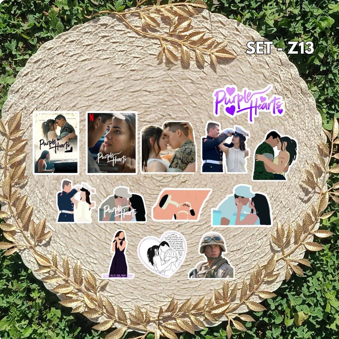 Purple Hearts Movie, Netflix, Cassie and Luke | STICKERS - Etsy