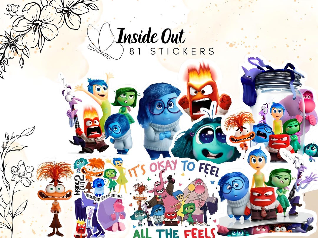 Inside Out, Disney Pack 81 STICKERS - Etsy