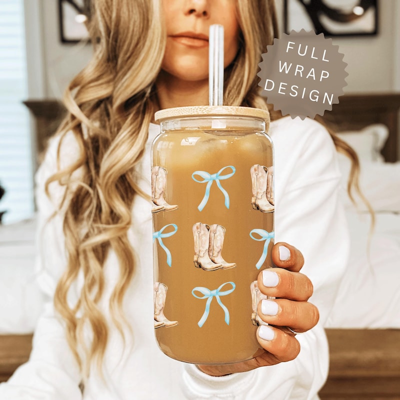 Blue Bow Cups With Lids - Etsy