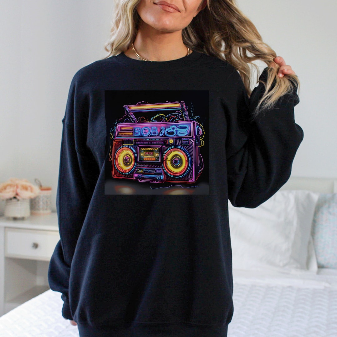 Y2K Aesthetic Clothes Retro 80's Music Lover Crewneck Old School Gift ...