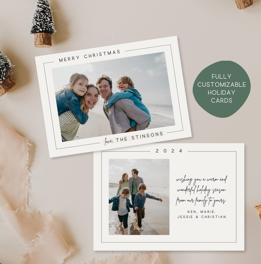 PRINTED VERSION | Clean Classic Frame Christmas Card | Minimalist ...