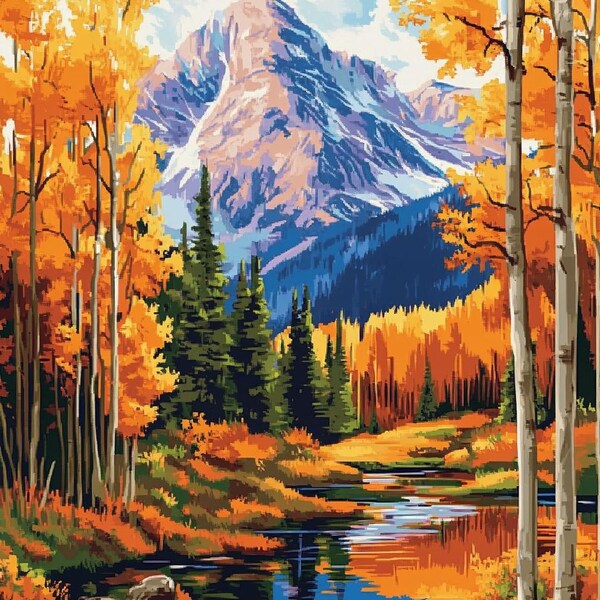 Paint by Numbers Mountains - Etsy