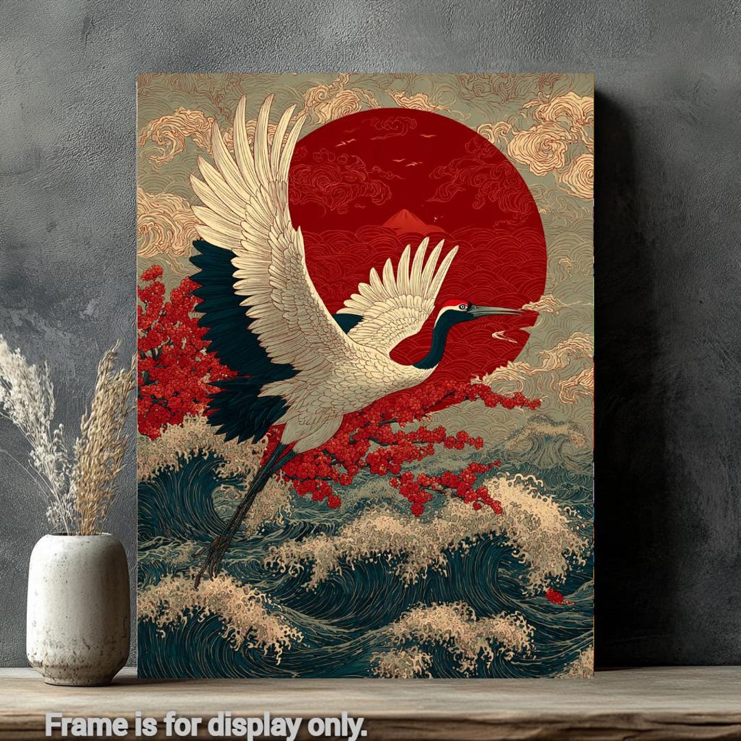 Crane Mount Fuji Paint by Numbers Kit: Japanese Landscape DIY Art - Etsy