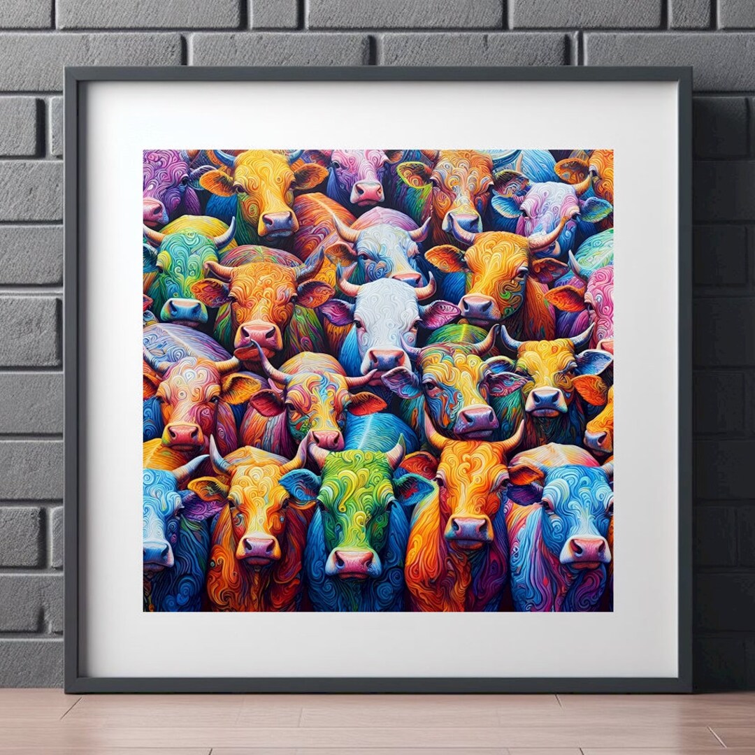 Cow Wall Decor Modern Artwork Cow Print Cow Canvas Printable Cow Poster ...