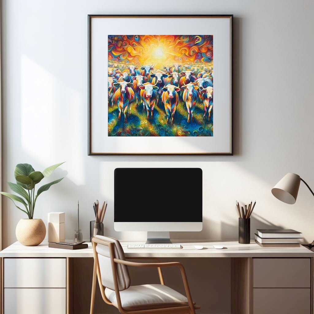 Cow Wall Decor Modern Artwork Cow Print Cow Canvas Printable Cow Poster ...