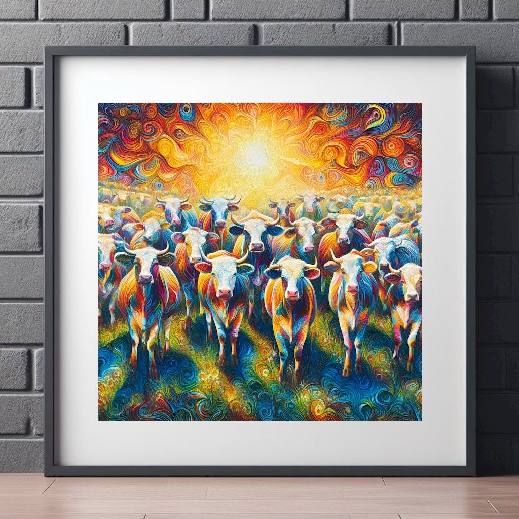 Cow Wall Decor Modern Artwork Cow Print Cow Canvas Printable Cow Poster ...