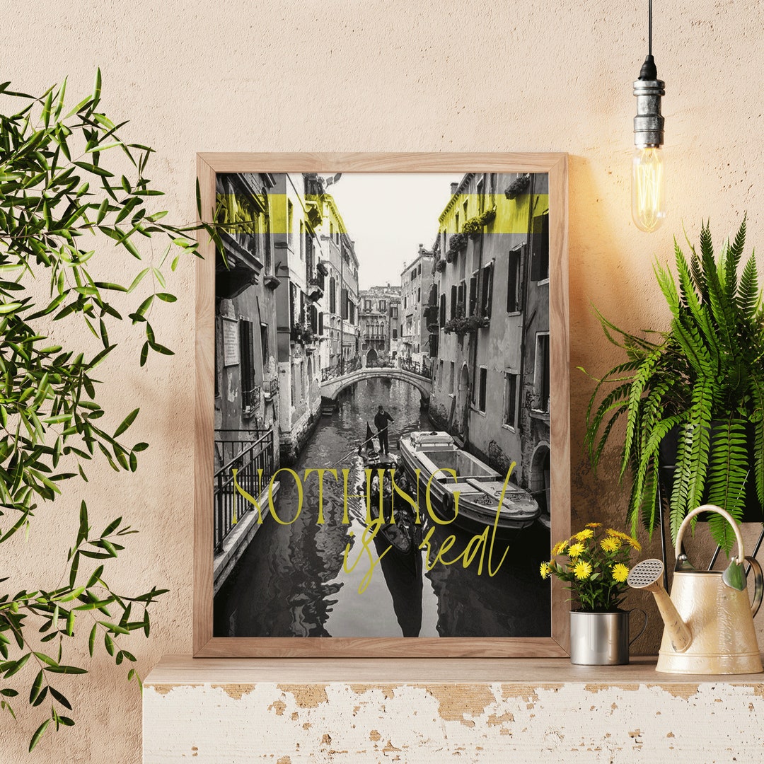 Nothing is Real Poster Timeless Print Art Black White Yellow - Etsy