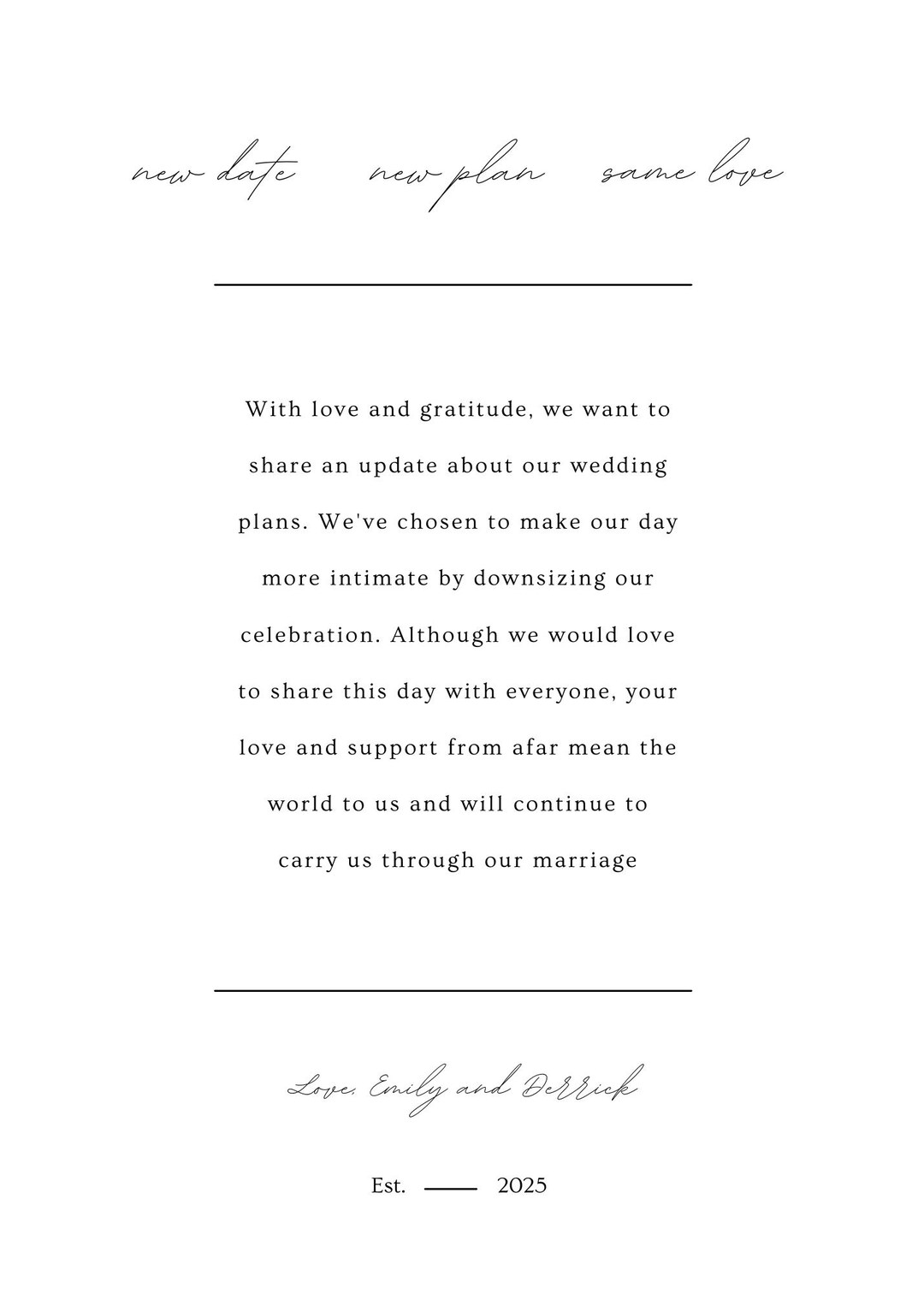 Wedding Downsizing Template, Downsize Event - Etsy