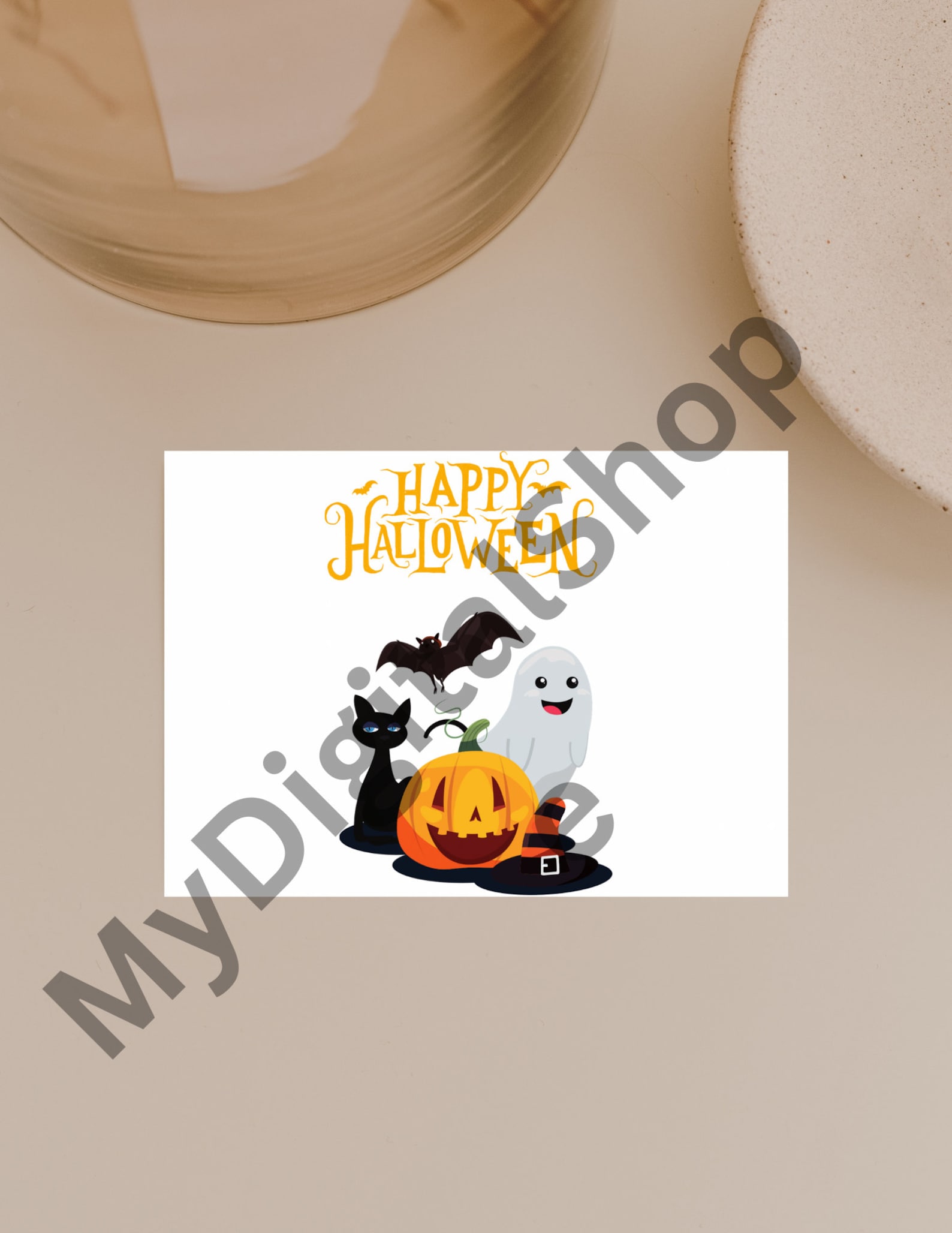 Digital Halloween Card Printable Happy Halloween - Etsy