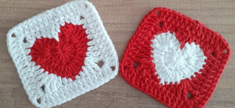 Heart Granny Square | Crochet Heart Granny Square Pattern | PDF Crochet ...
