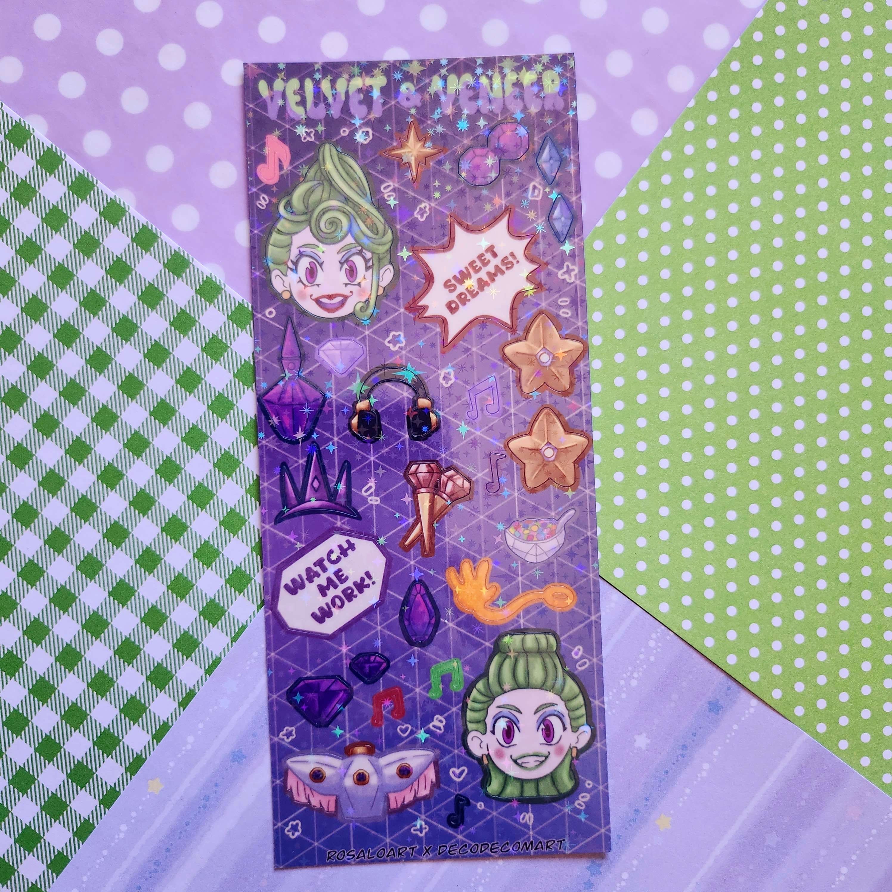Velvet and Veneer Deco Star Holographic Sticker Sheet - Etsy