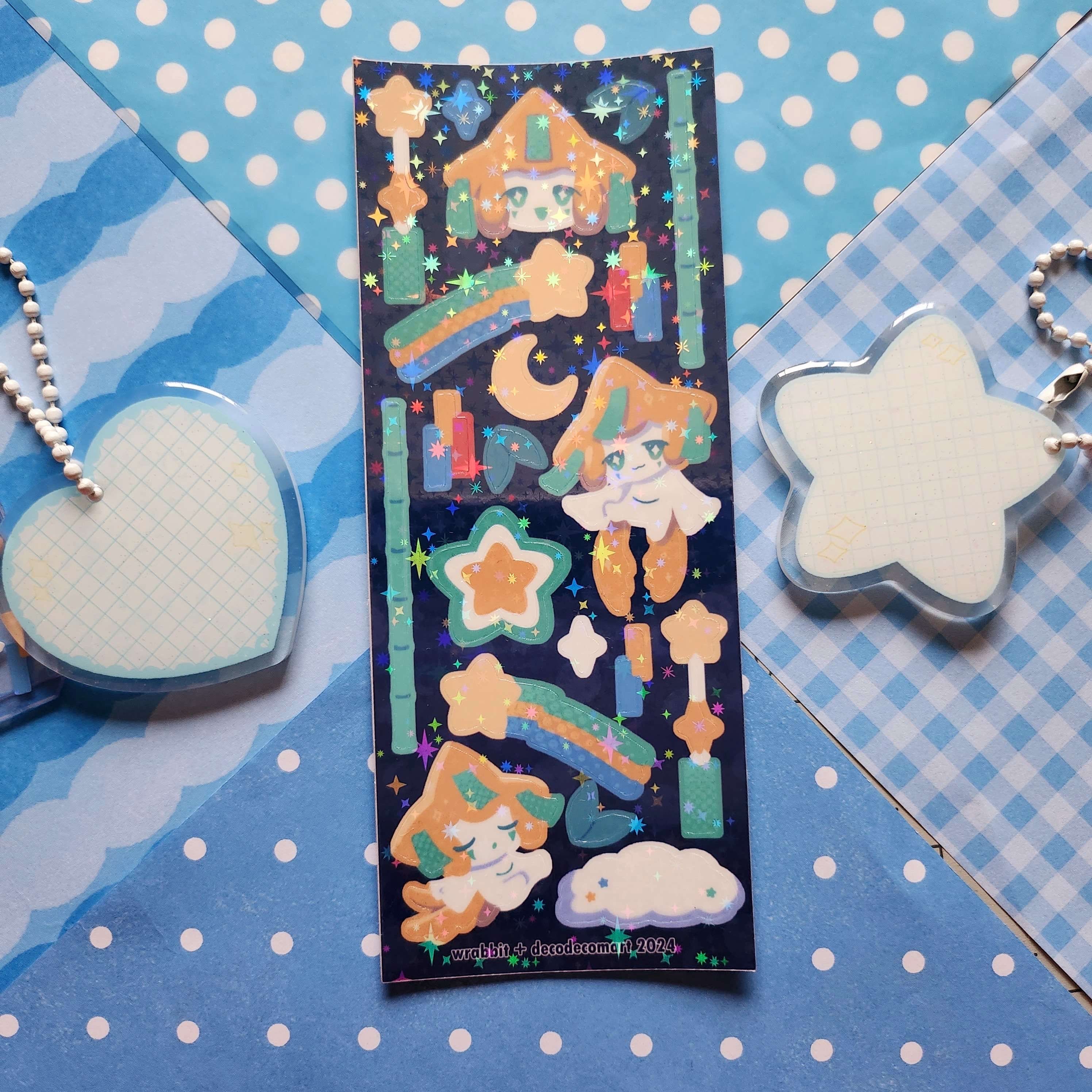 Jirachi Sparkly Deco Sticker Sheet - Etsy