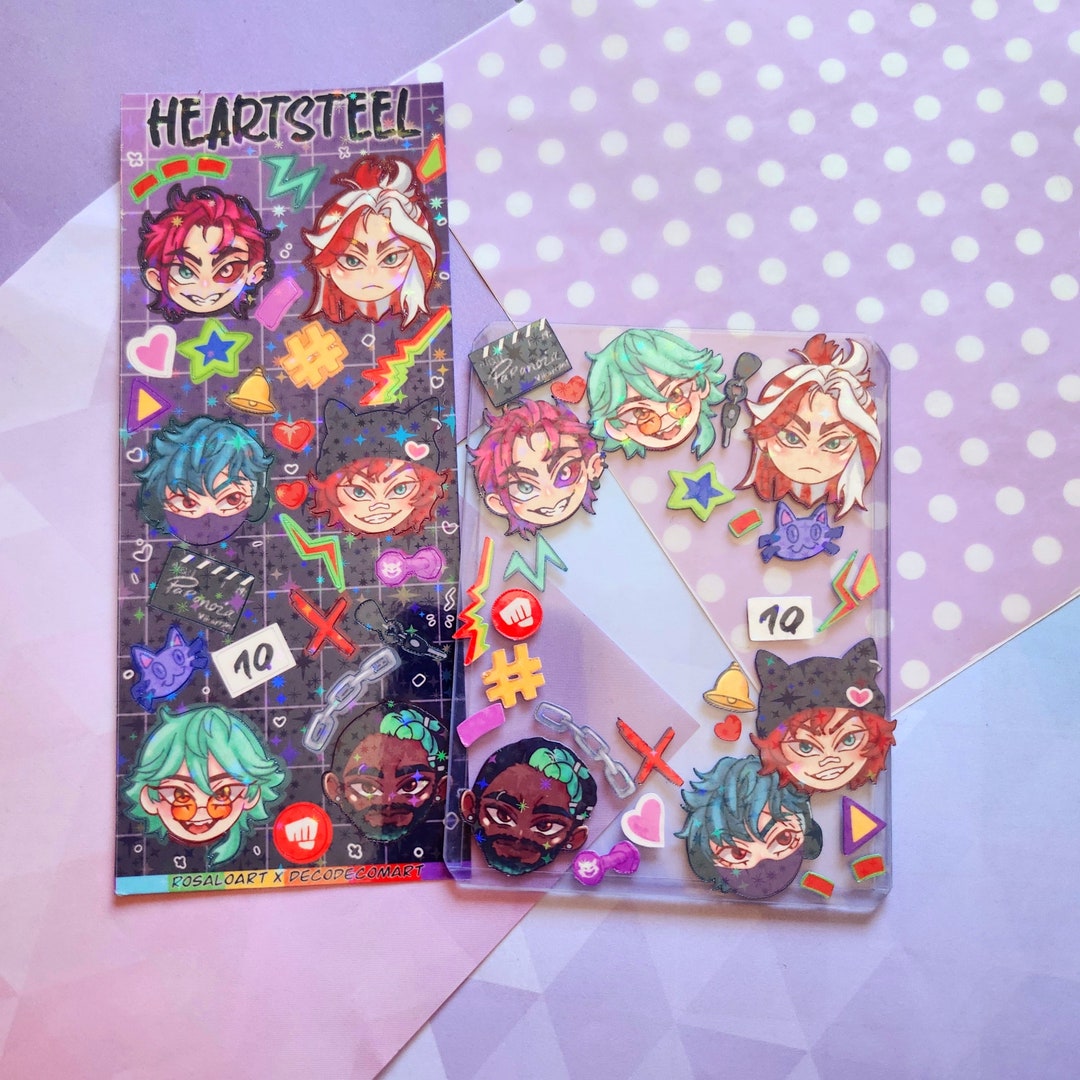 Heartsteel Holographic Deco Sticker Sheet - Etsy