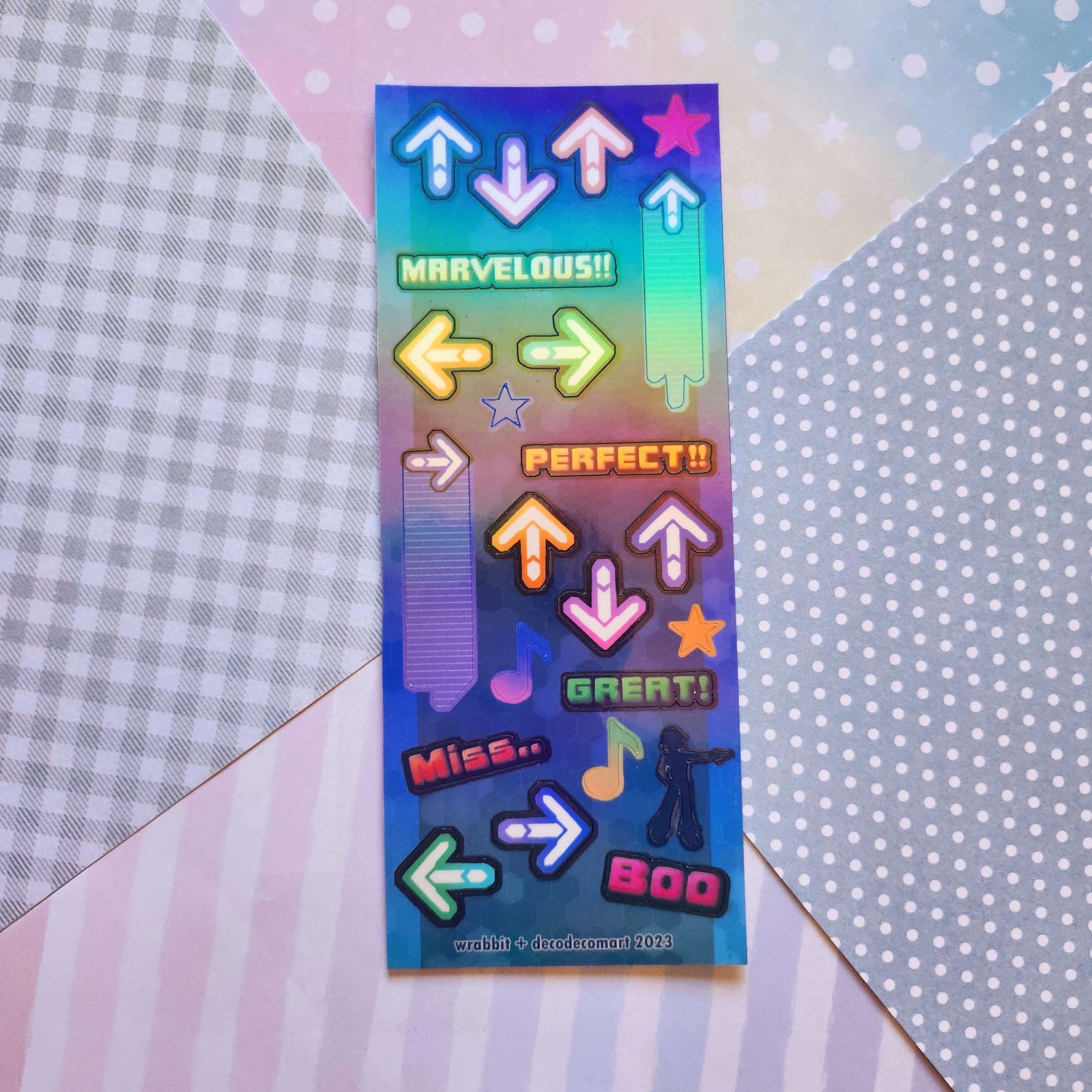 DDR Dance Dance Revolution Holo Deco Sticker Sheet - Etsy