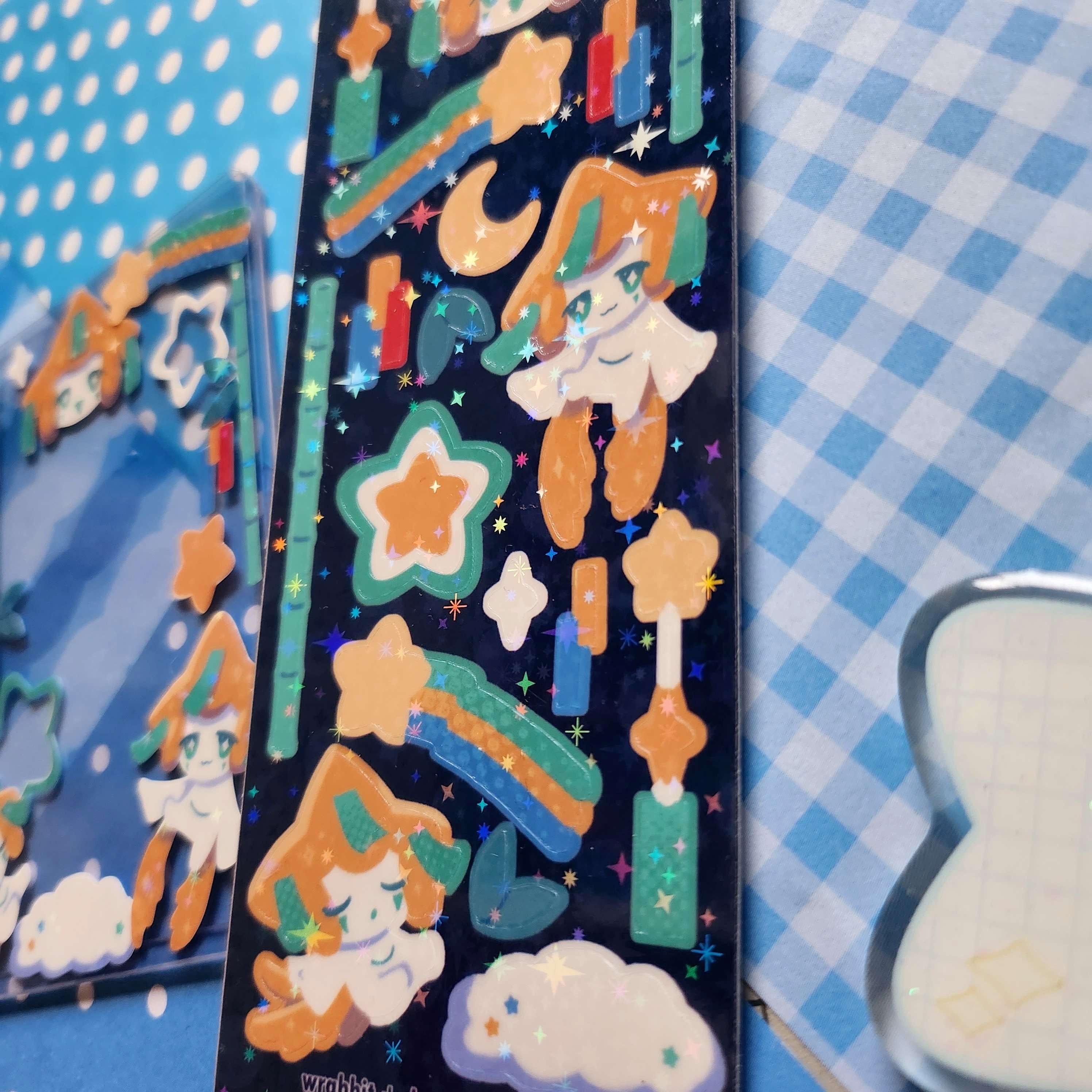 Jirachi Sparkly Deco Sticker Sheet - Etsy