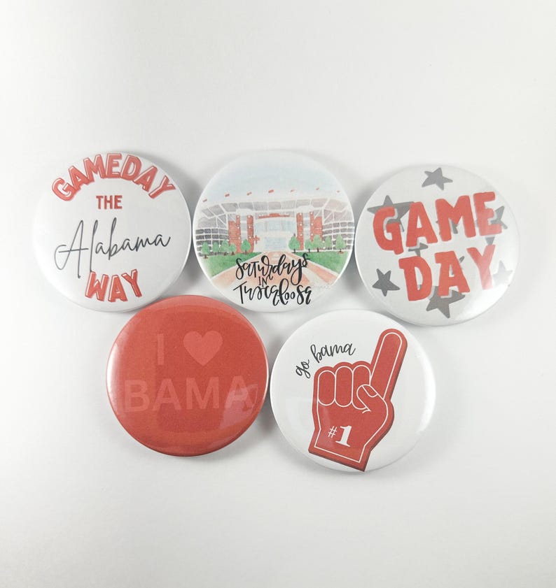Alabama Crimson Tide Buttons - Etsy