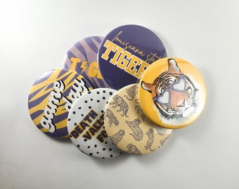 Orange Blue Tigers Game Day Buttons Spirit Button Football Button ...