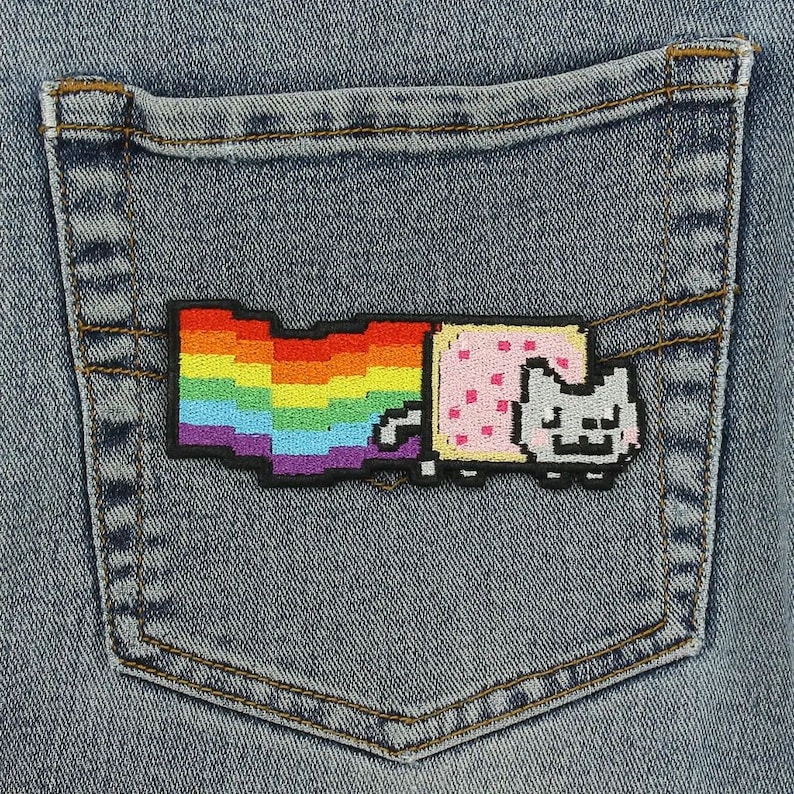 Nyan Cat Meme Embroidered Patch, Colorful Iron-on/sew-on Applique for ...