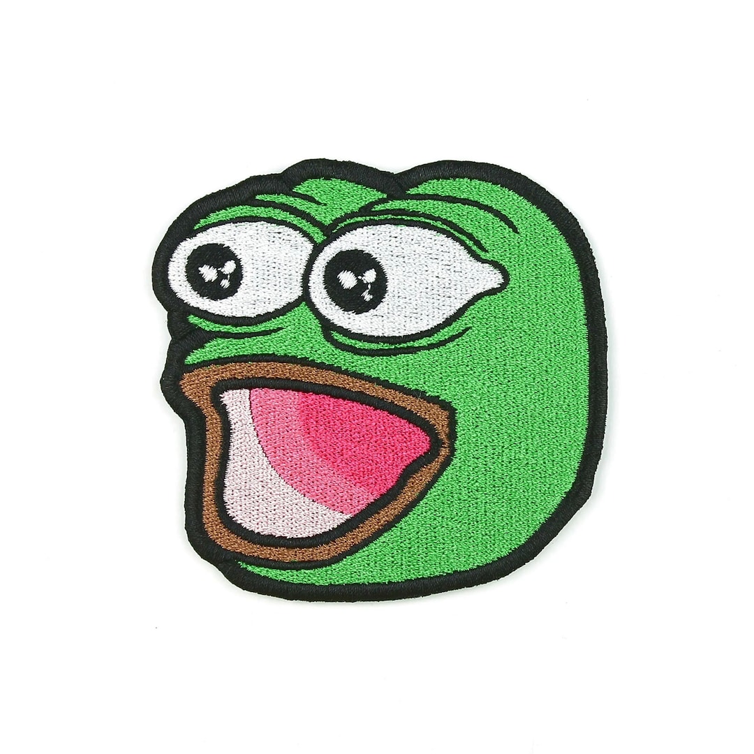 Poggers Pepe Emote Embroidered Patch, Funny Iron-on/sew-on Applique for ...