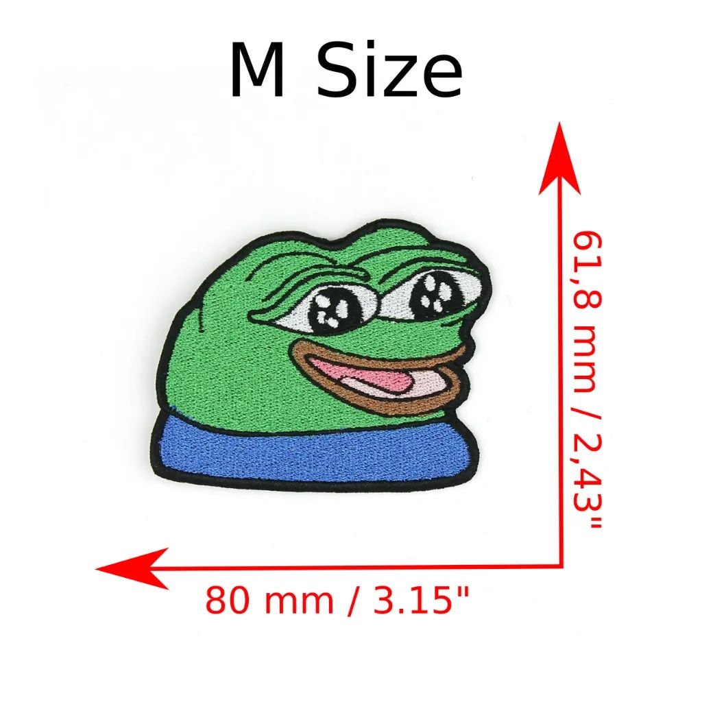 Peepo Pepe Emote Embroidered Patch, Funny Iron-on/sew-on Applique for ...