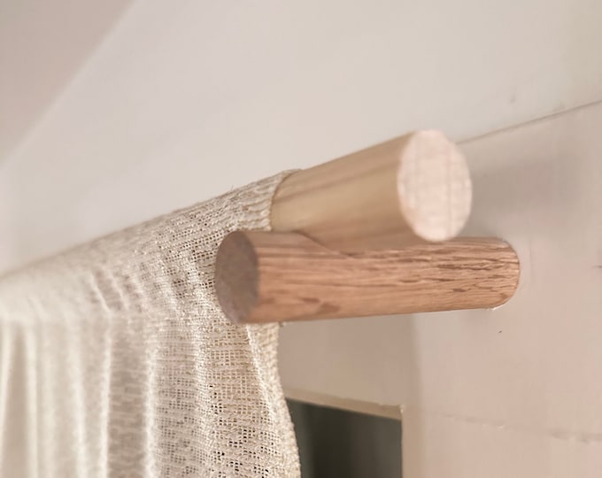 36 Oak Noren Rod Set, With Holders - Etsy